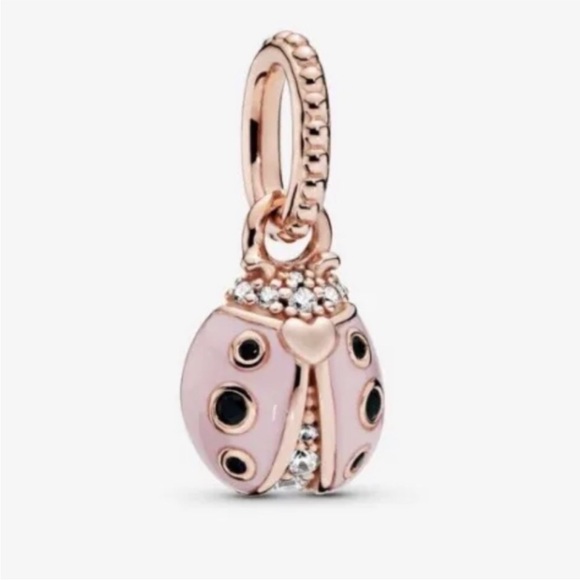 Pandora | Jewelry | Pandora Rose Gold Pink Lady Bird Dangle Pendant ...